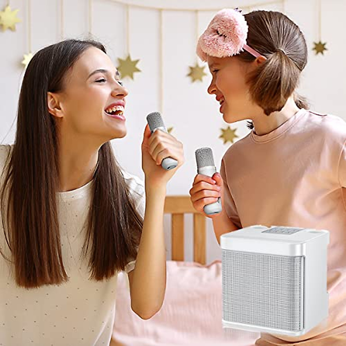 Karaoke Machine for Adults and Kids, Portable Bluetooth Karaoke Speaker for TV, with 2 Wireless Microphones PA Speaker System for Indoor Outdoor Party, Family Party Singing