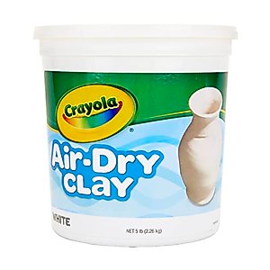 Crayola Air Dry Clay Bucket, No Bake Clay for Kids, Modeling Clay Alternative, 5 lb Resealable Bucket, White