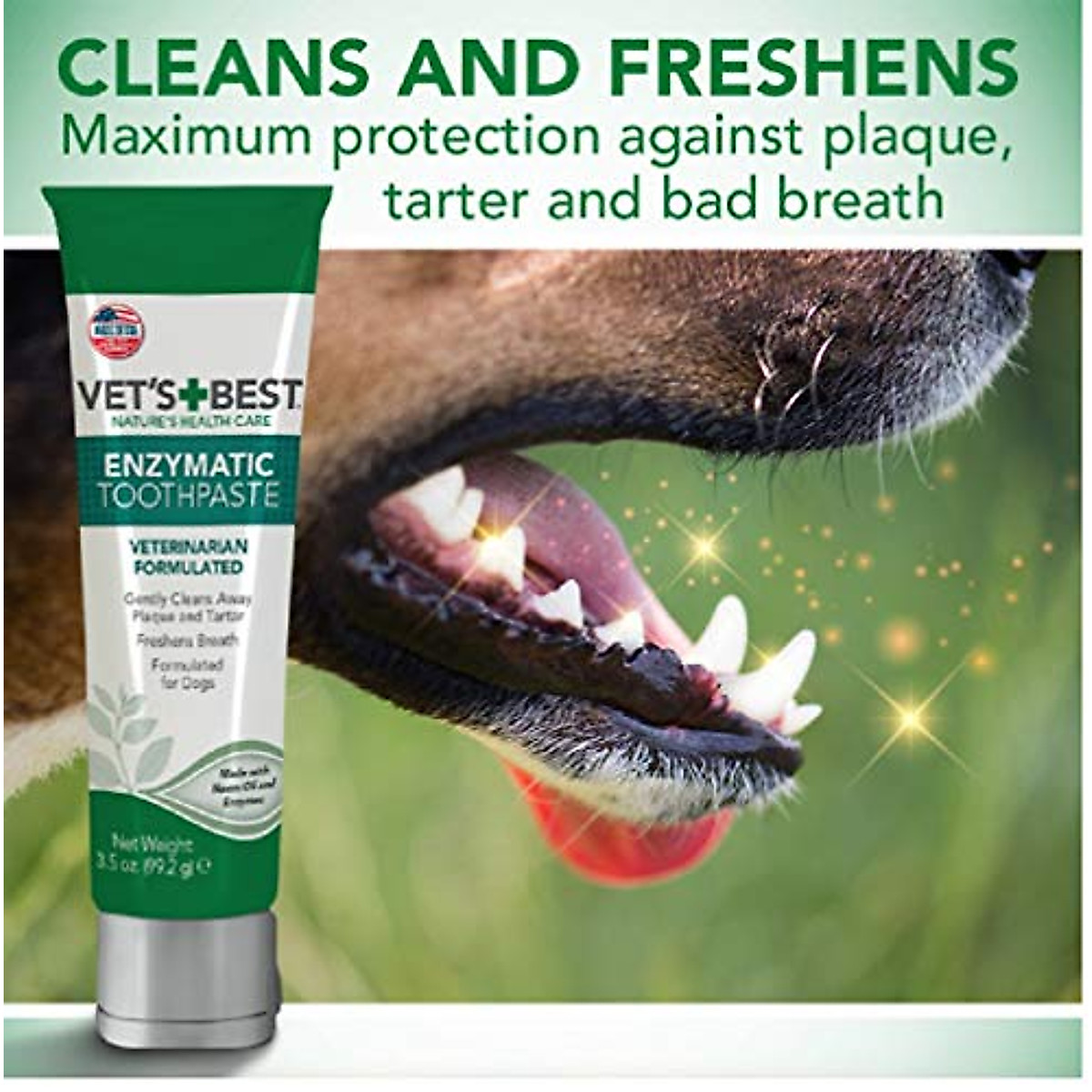 Vet’s Best Enzymatic Dog Toothpaste | Teeth Cleaning and Fresh Breath Dental Care Gel | Vet Formulated | 3.5 Ounces