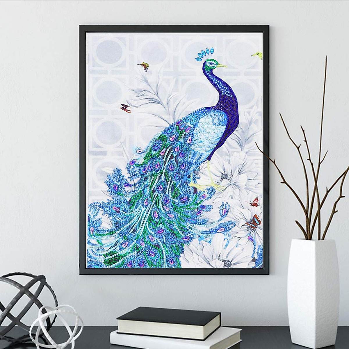 HAPPIShare 5D DIY Full Diamond Painting Rhinestone 3D Peacock Pictures of Crystals Embroidery Kits Arts, Crafts & Sewing Cross Stitch