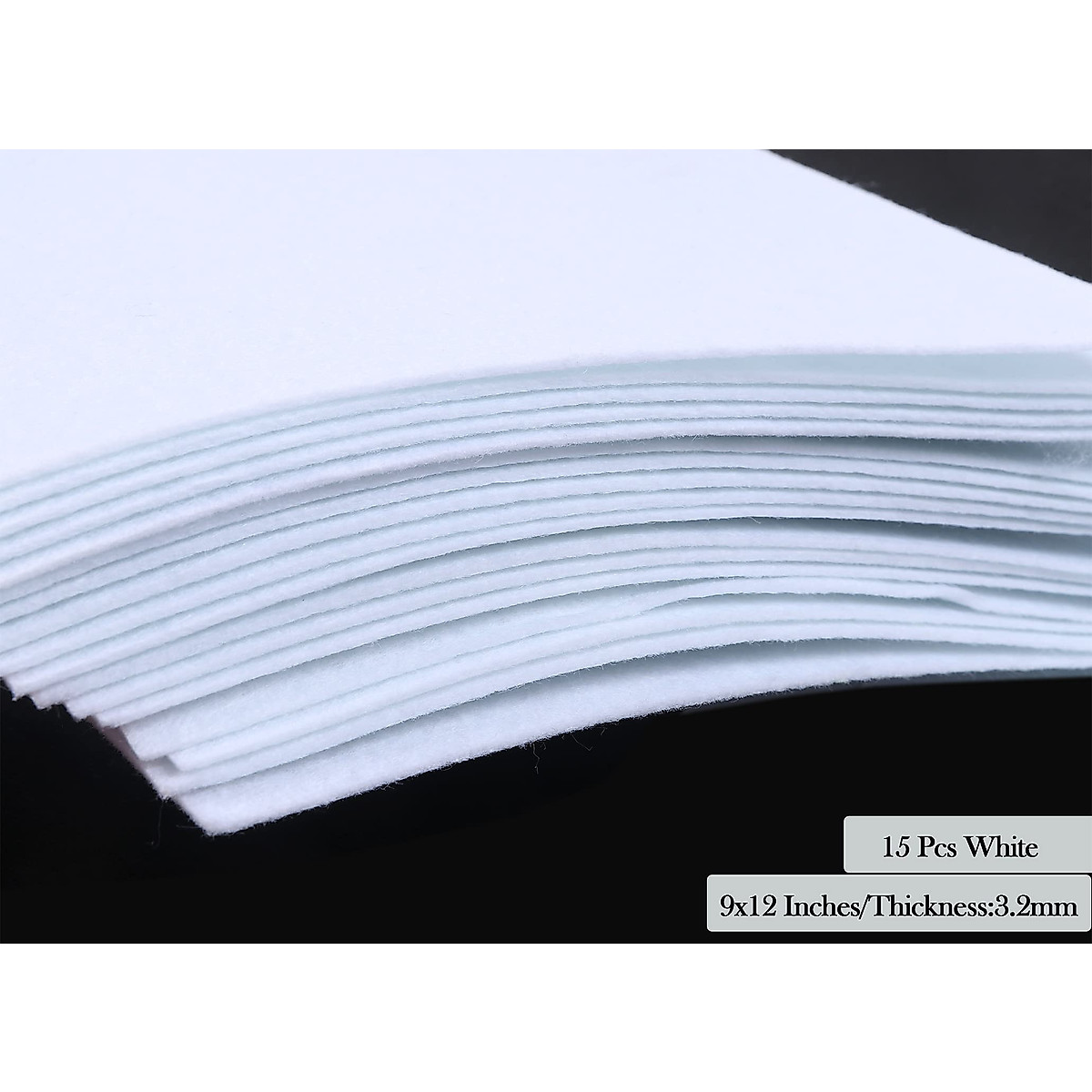YYCRAFT Thick Stiff Felt Sheets Thick Felt 9 Inch X 12 Inch (Thickness:3.2mm) - 15 Pcs Pack, White