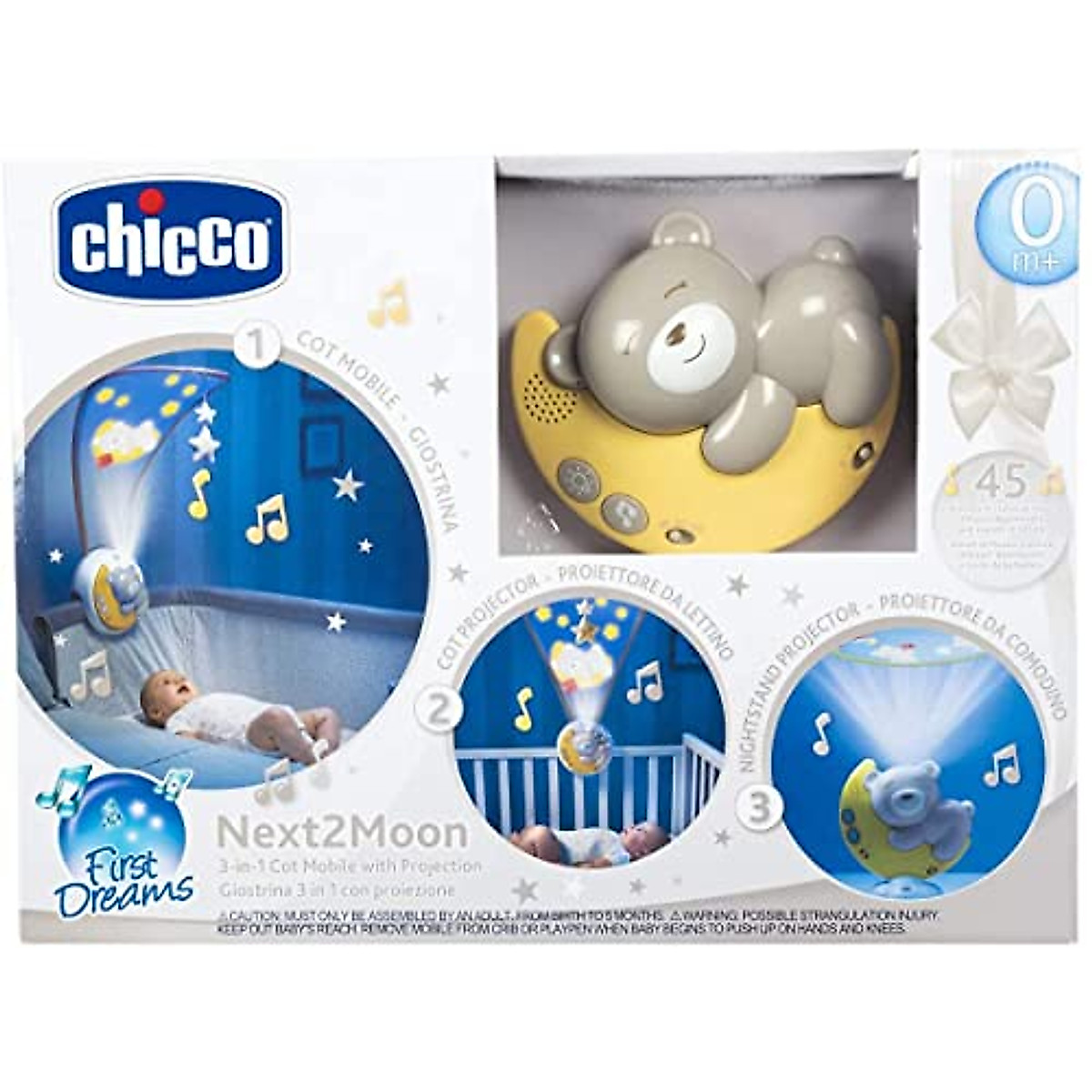 Chicco Next2Moon Projector Neutral cot, Beige