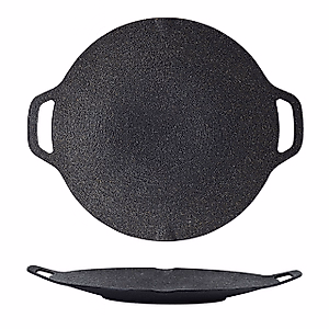 Gbultn Korean BBQ grill pan, Medical stone Coating, stovetops and Induction Compatible,Round Griddle pan, PFOA free Toxin free (13.4inches)