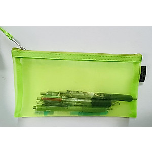 Happyupcity 2PCS Creen Mesh Nylon Storage Bag with Zipper Small Makeup Bag Toothbrush Toothpaste Cosmetic Tools Holder Portable Reusable Pocket for Travel Vacation Business Trip ColorRandom