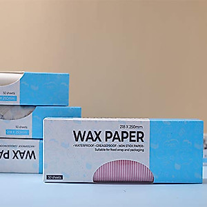 Wax Paper Sheets Colored Candy Paper Sandwich Wrap Paper Food Picnic Paper Disposable Food Wrapping Greaseproof Paper Food Paper Liners For Plastic Basket (Pink Line,50sheets)