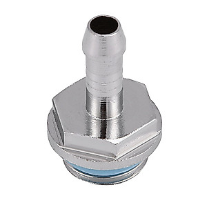 6Pcs G1/4" Barb Fitting Adapter, OD 6mm PC Water Cooling Barb Fitting Two-Touch G1/4 Thread Soft Tube Hose Barb Fitting Connector Barb Fitting for PC Water Cooling Tube System(7.5mm)