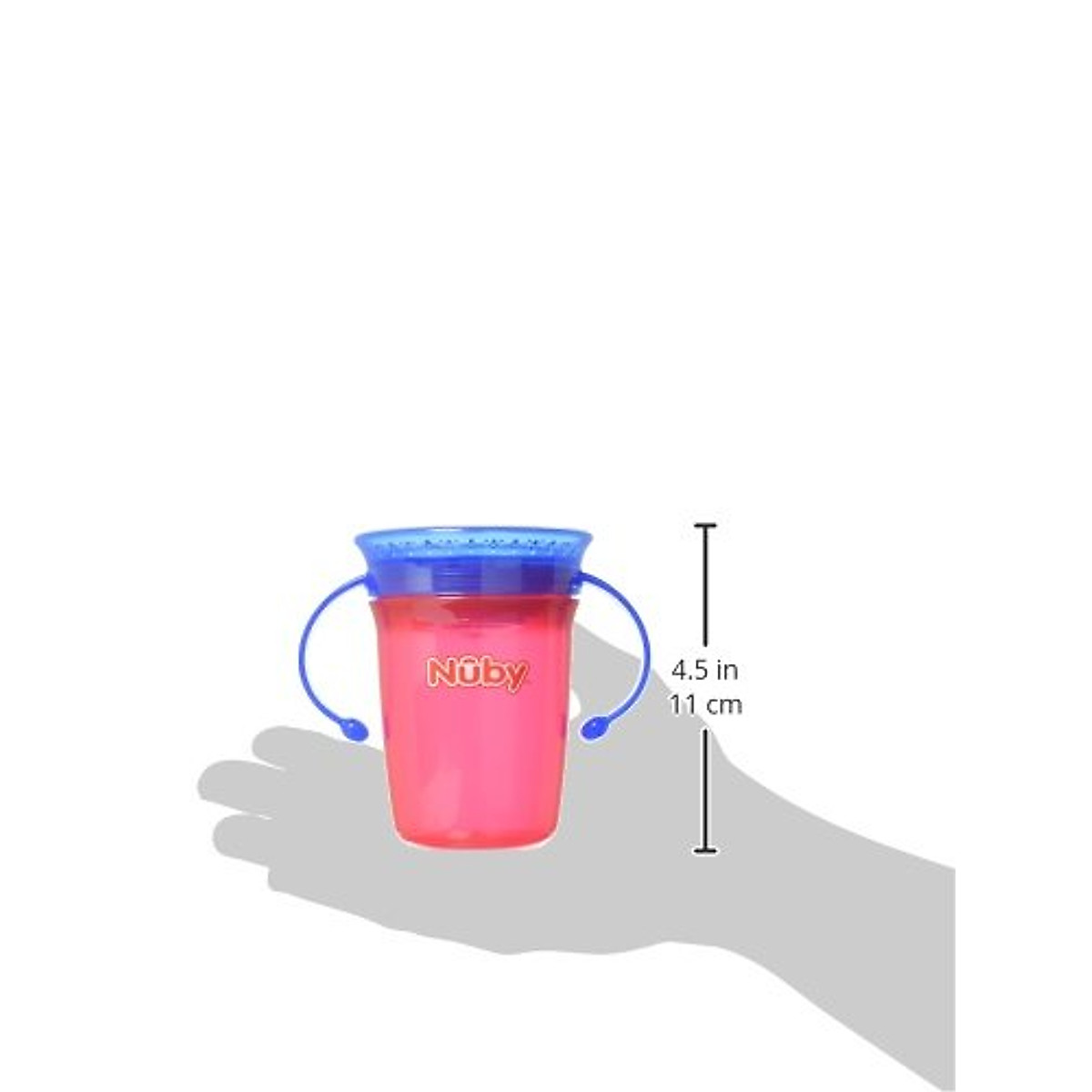 Nuby Plastic 1pk No Spill 2-Handle 360 Degree Wonder Cup - Colors May Vary, Red/Green/Pink/Aqua/Purple/Orange