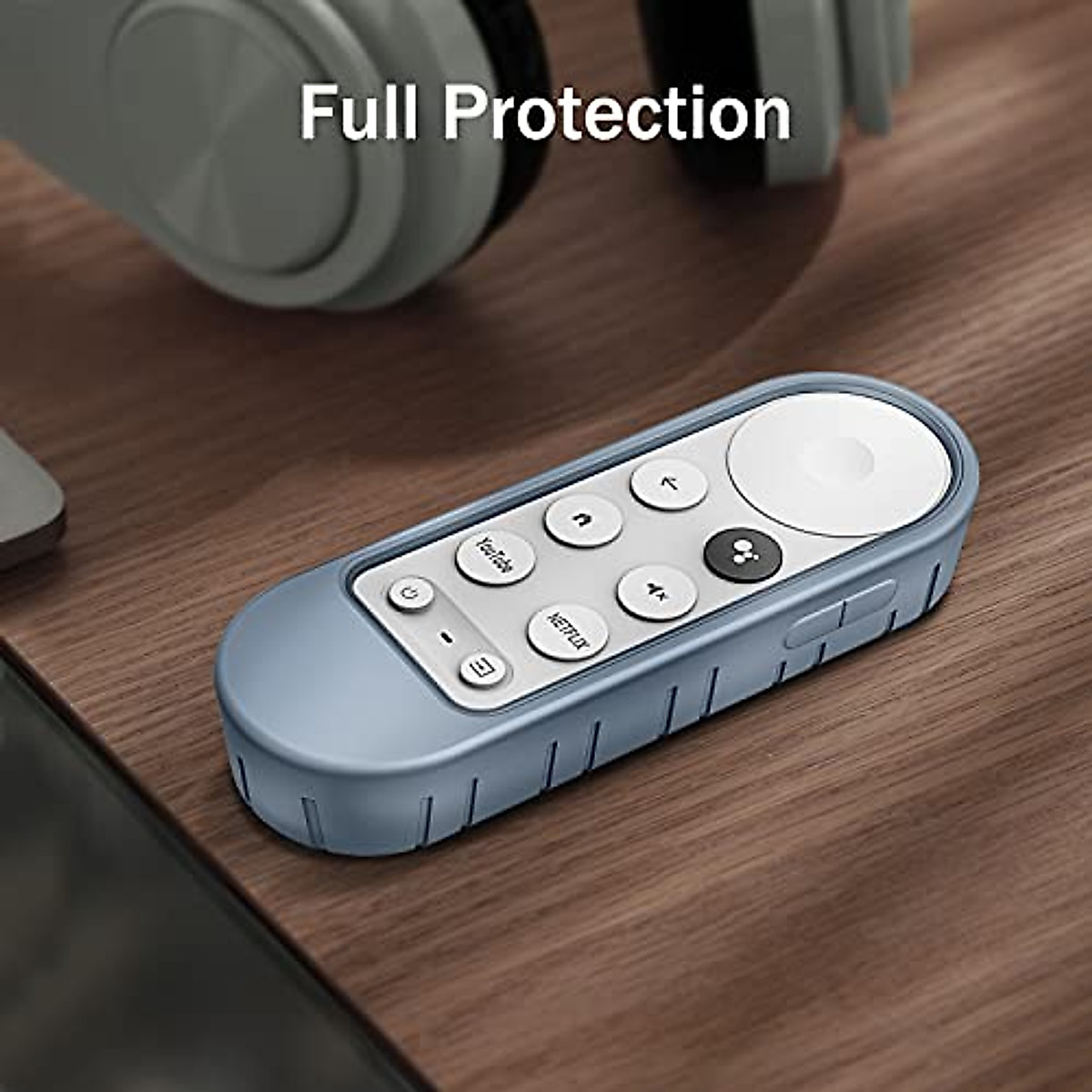 Fintie Protective Case for Chromecast with Google TV HD 2022 / 4K 2020 Voice Remote - CaseBot Lightweight (Anti-Slip) Shockproof Silicone Cover for Chromecast Voice Remote Controller, Cloudy Blue