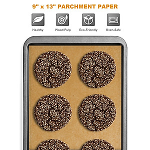 SMARTAKE 200 Pcs 12x16 Inches Parchment Paper Baking Sheets with SMARTAKE 200 Pcs 9x13 Inches Parchment Paper Baking Sheets, for Baking Cookies Cake and More (Unbleached)