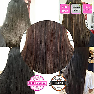 KERAZON Intensive Brazilian Hair Botox Treatment 8oz 236ml For All Hair Types, Thermal Activated Hair Mask Damaged Hair and Long Lasting Volume And Frizz Control. Packaging may vary.