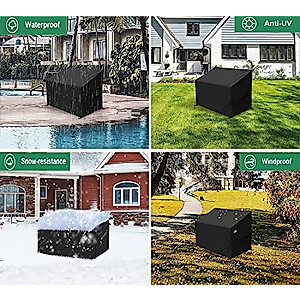 SIRUITON 3-Seat Heavy Duty Garden Patio Sofa/Loveseat/Bench Cover,100% Waterproof Outdoor Sofa Cover, Lawn Patio Furniture Covers Black,64" W x 27" D x 35" H