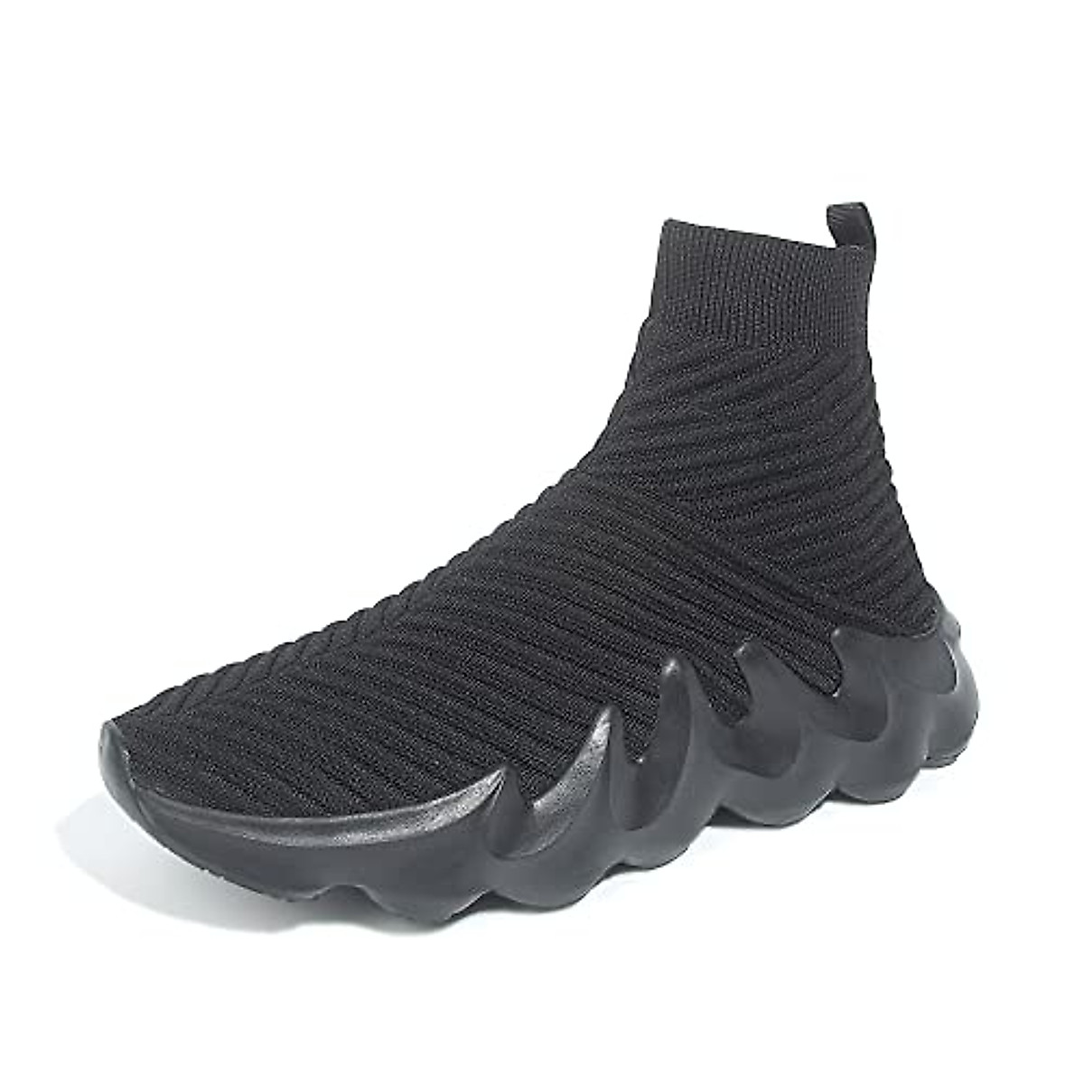 ALLY UNION MAKE FORCE Men Wide Basketball Skinners Sock Shoes Comfortable Walking Shoes Black Size 10.5