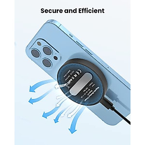 Magnetic Wireless Charger for iPhone - MGG Mag-Safe Charger for iPhone 14/14 pro/14 plus/14 pro max/13 pro max/12 pro max, Magnet Charger Pad for AirPods 3/2/Pro with Kickstand, Mag Charger, Black