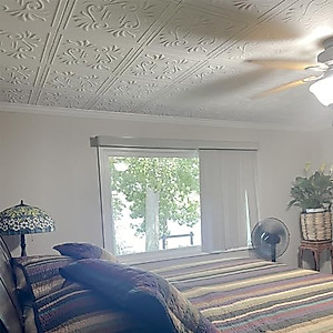 A La Maison Ceilings R159 Cockatoos Foam Glue-up Ceiling Tile (259.2 sq. ft./Case) Pack of 96, Ultra Pure White - Satin (Behr)