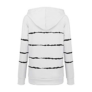 BXzhiri Striped Full Zip Long Sleeve Lightweight Sweatshirts for Women Jacket Coat Lightweight Sweatshirts