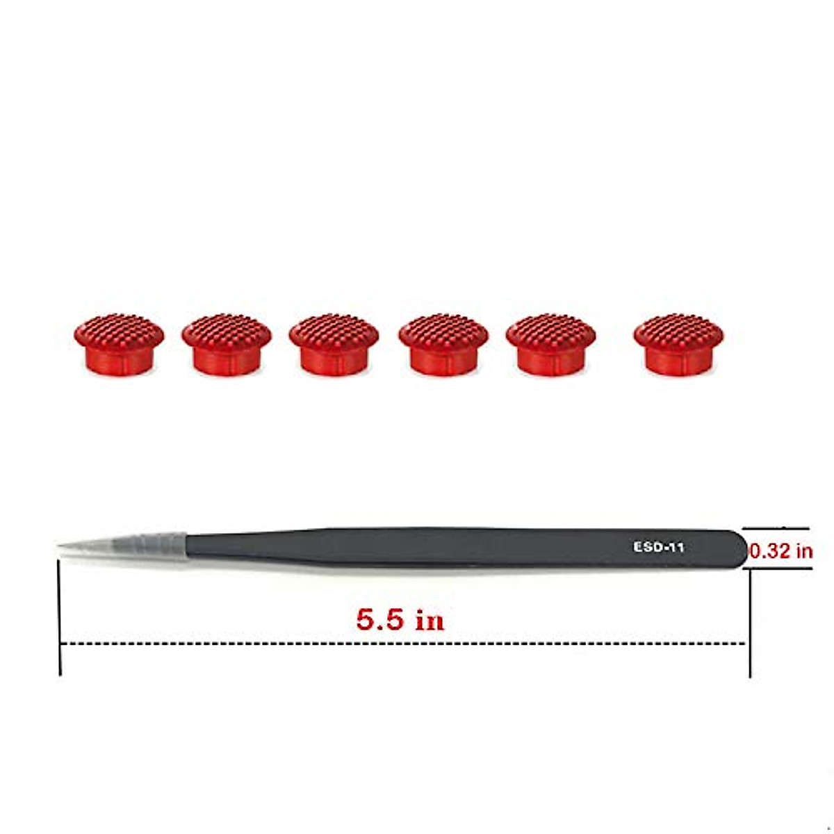 Profile Trackpoint Caps，6 pcs OBKJJ Super Low TrackPoint Red Cap for Lenovo ThinkPad T460s T460p x1 Carbon 4th P50 P70 S2 T470S(+1 Antistatic Tweezers)