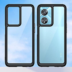 DFTCVBN Phone Case for OnePlus Nord N300 Case, Oppo A57 CPH2389 OnePlus N20 SE Case with Screen Protector, Soft Bumper with Clear Crystal PC Hard Back Shockproof Cover for OnePlus Nord N300 5G Black