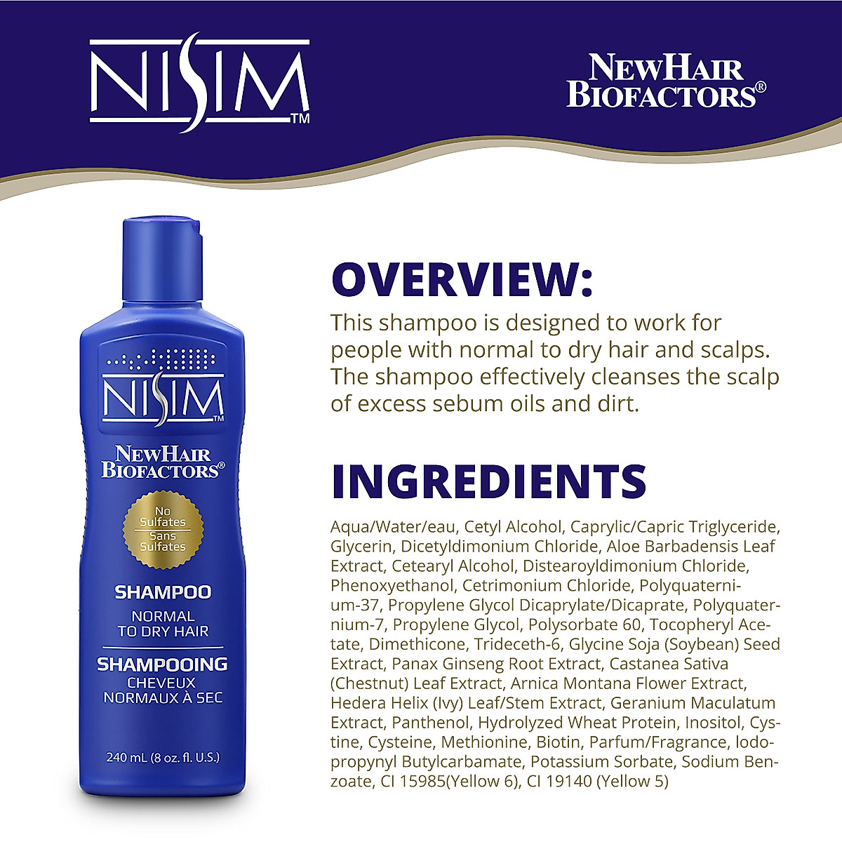 Nisim Deep Cleansing Shampoo Normal to Dry (1 Pack - 8 oz)