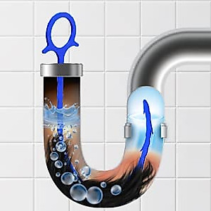 PlumbRx Hair Snake Drain Tool | Hair Clog Remover | Drain Opener for Sinks, Tubs, Showers - 5 Pack | Extra Long 23.5"