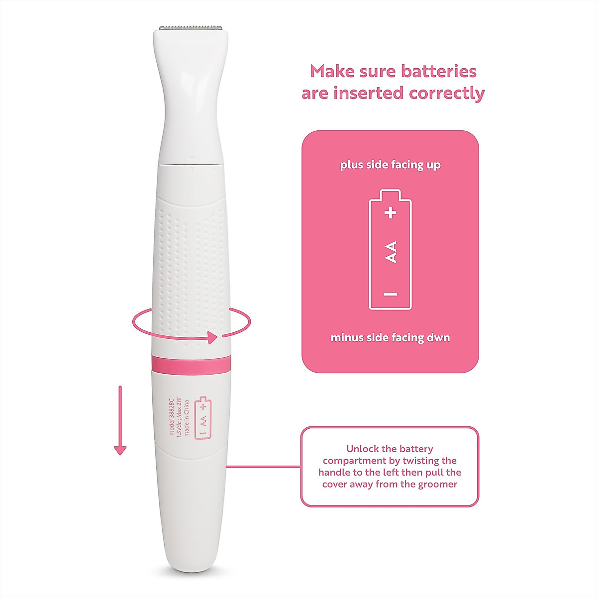 Clio PALMPERFECT Pro Series Bikini Trimmer for Women - Includes Foil Shaver and Exfoliating Brush Head - Cordless Hair Removal Electric Razor