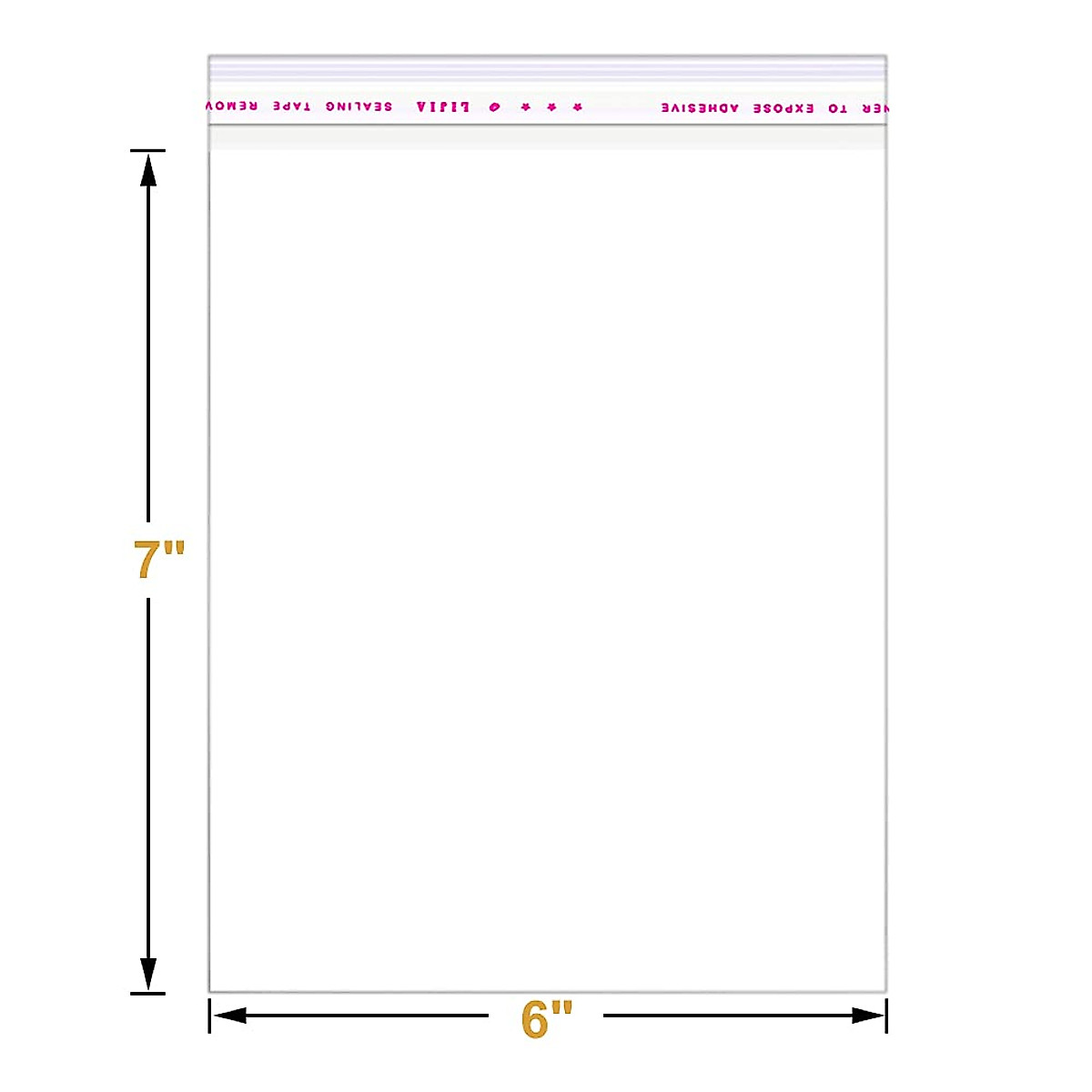 200 Pack 6" x 7" Thick Clear Resealable Self Seal Cellophane Plastic Bags Adhesive Cello Poly Bag For Packaging Bakery Cookie Candy Photos Cards Gift