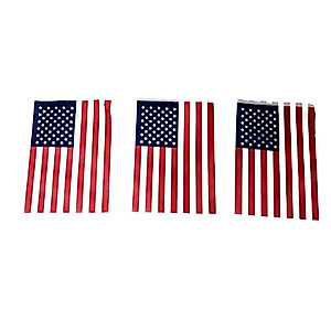 200' Bulk Deluxe Fabric American Flag Pennant Banner (4 Strings of 50') - 200 U.S. Flags for 4th of July, Memorial Day and Veteran's Day
