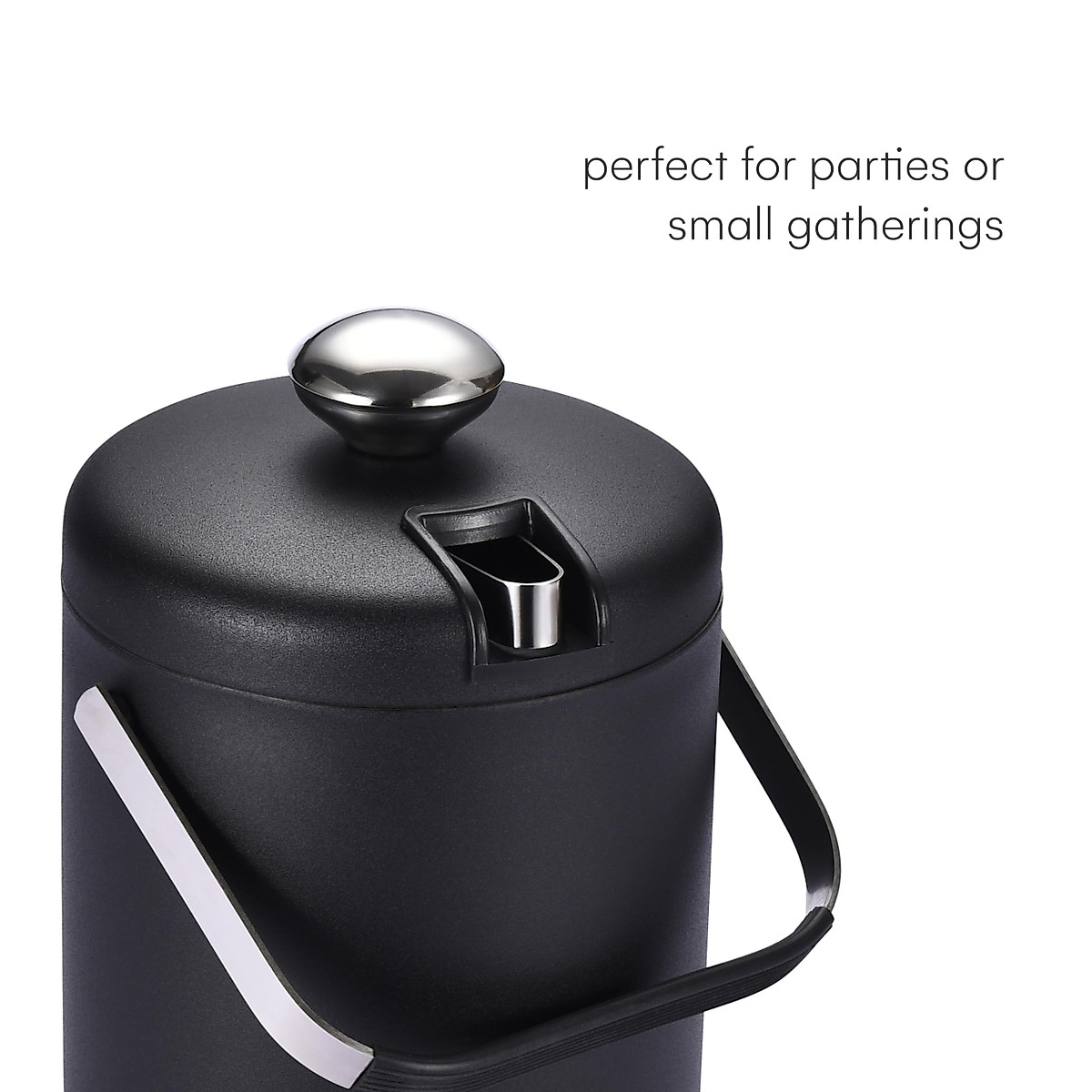 flybold Small Ice Bucket for Parties - Ice Bucket with Lid for Cocktail Bar - Double Walled Ice Container - Portable Chiller Bin Basket - Insulated Wine Buckets for Indoor or Outdoor - Ice Cube Holder