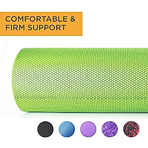 Maximo Fitness Foam Roller - 18" x 6" High Density Exercise Roller for Trigger Point Self Massage, Muscle and Back Roller for Fitness, Physical Therapy, Yoga and Pilates, Gym Equipment, Green