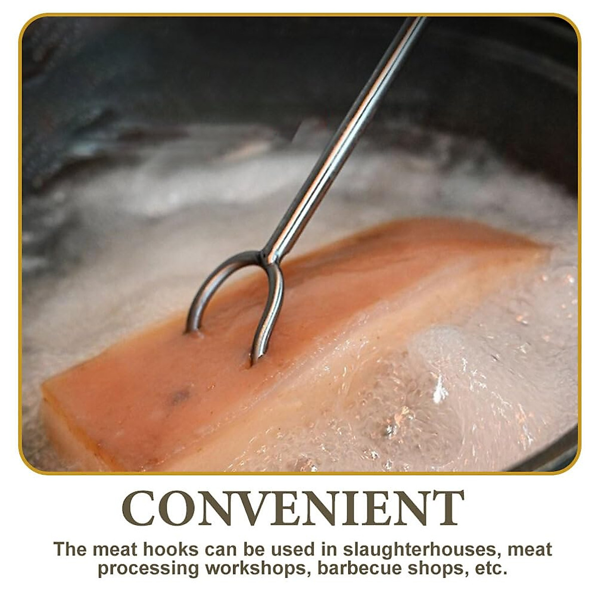 BESPORTBLE Pigtail Food Flipper Meat Hook Stainless Steel Food Turner Hook Cooking Barbecue Turners Hooks Grill Accessories for BBQ Grilling 50cm