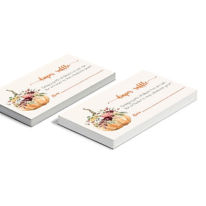 Our Little Pumpkin Diaper Raffle Tickets - 25 Pack - Gender Neutral Baby Shower Game for Prizes - Diaper Raffle Invitation Insert Cards