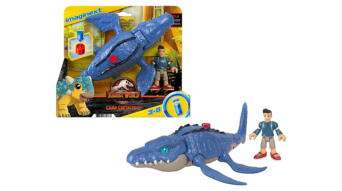 Fisher-Price Jurassic World Mosasaurus & Kenji Figure Set