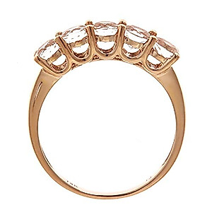 Gin & Grace 10K Rose Gold Genuine Morganite Ring for women | Ethically, authentically & organically sourced (Round-cut) shaped Morganite hand-crafted jewelry for her | Morganite Ring for women