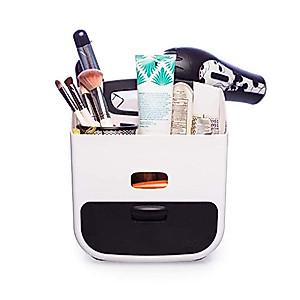 Ubbi Multi-Compartment Box Home Easy to Carry Handle and Drawer, Black Storage Caddy Organizer