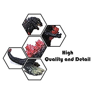 EZFun Set of 8 Godzilla Toys Movable Joint Birthday Kids 2019 Action Figures King of the Monsters Burning Heisei Mecha Ghidorah Pack Plastic Mini Dinosaur Playsets Cake Toppers Package