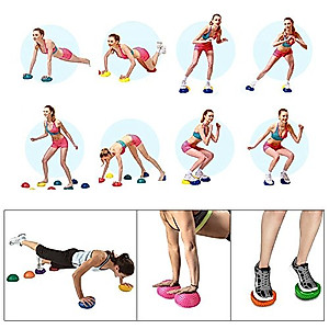 VGEBY Foot Massage Ball Inflatable Half Yoga Balls Massage Point Fitball Exercises Trainer Fitness (Silver)