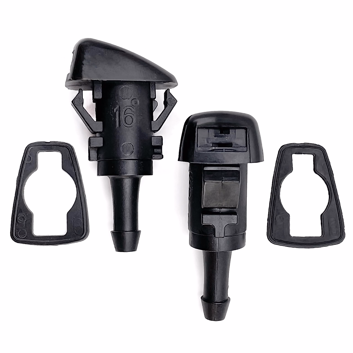 Click&Fit Windshield Washer Nozzles compatible with 05-10 Jeep Grand Cherokee, 08-15 Patriot, 07-10 Compass Caliber, 07-16 RAM 1500 2500 3500, Chrysler 300 – Wiper washer sprayers replacement