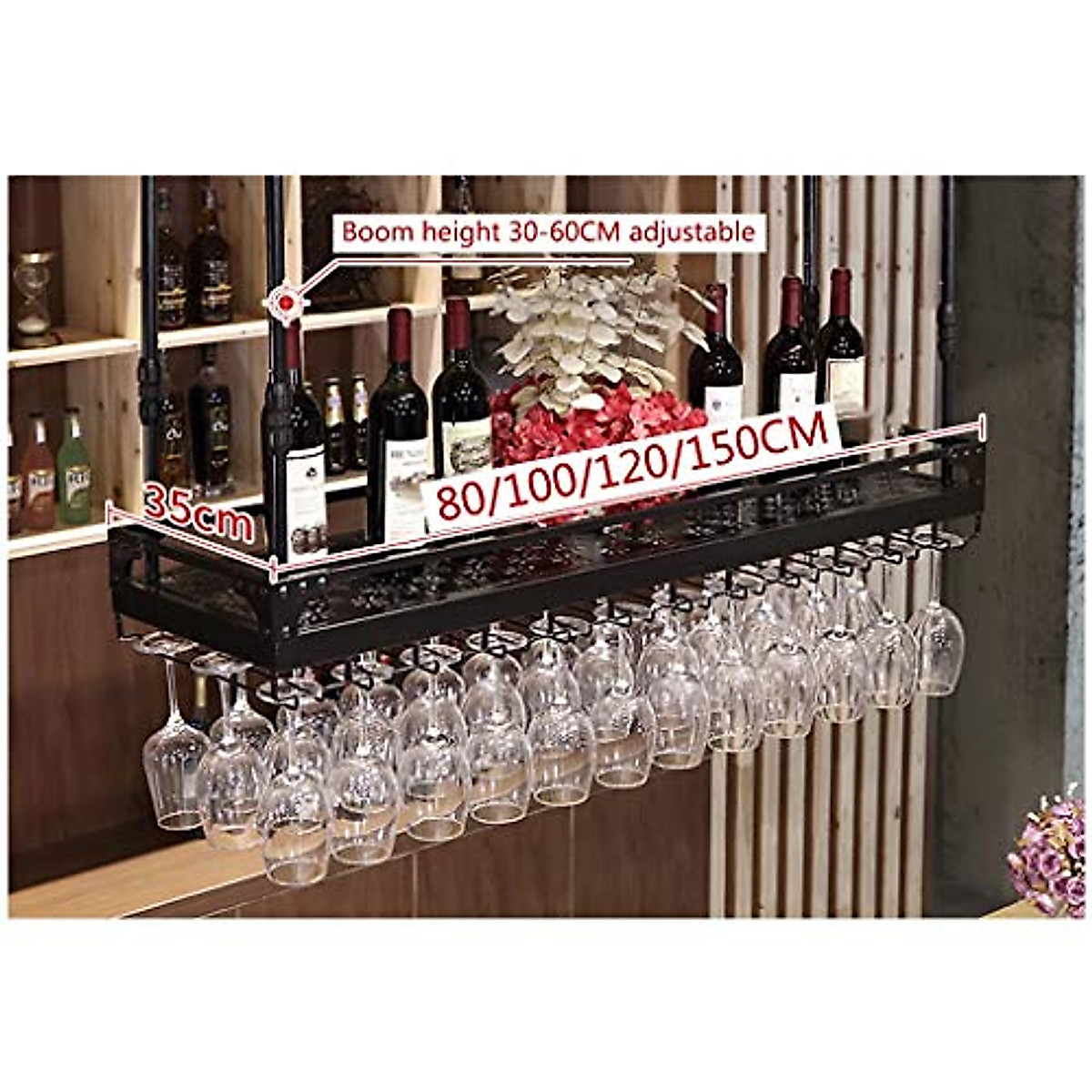 Stylish Simplicity Industrial Retro Stylish Simplicity Down Wine Glass Holder Creative Display Decorative Storage Home Goblet Holder Glass Wine Cup Holder Kitchen Tableware Decoration Bottle Holder