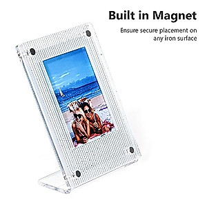 Photo Frame, Personalized Acrylic Simple Cleaning Sturdy Tabletop Photo Frame for Movie Ticket (Transparent (Wave Pattern))