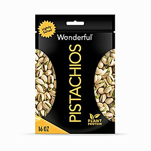 Wonderful Pistachios In Shell, Lightly Salted Nuts, 16 Ounce Resealable Bag - Healthy Snack, Protein Snack, Pantry Staple