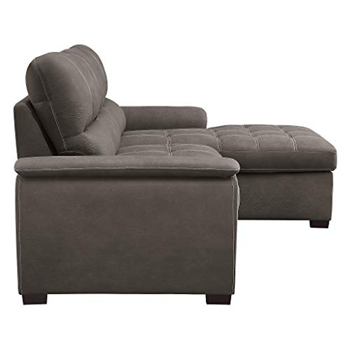 Homelegance 98" Convertible Sectional Sofa with Storage, Taupe