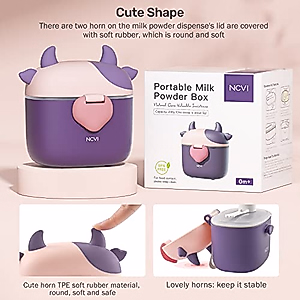 NCVI Baby Formula Dispenser with Scoop and Leveller Portable Storage Formula Containers for Travel, Non-Spill Smart Baby Milk Powder Formula Dispenser for Fruits, Snacks and Nuts (Purple)