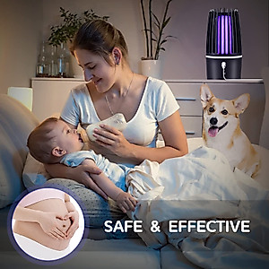 Bug Zapper Mosquito Repellent Outdoor Killer Lamp Outdoor 360°Coverage with USB Power,Indoor Insect Killer Trap for Gnat, Flies,Mosquito Bug Powerful Efficient Light(with Plug)