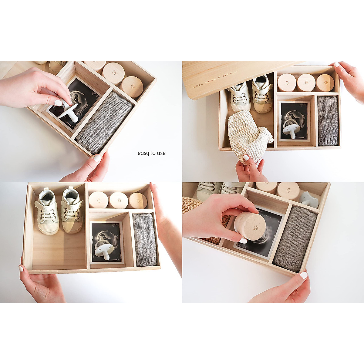 Baby Keepsake Box Wooden | Baby Shower Keepsake Box for Girl or Boy | Newborn Baby Box | Milestone Box Organizer | Baby Treasure Box for Moms and Dads