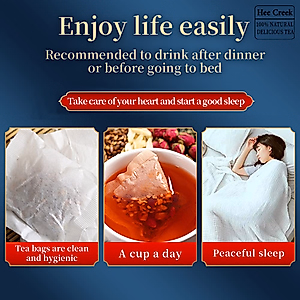 Hee Creek Sour Jujube Kernel Lily and Poria cocos Tea,10.58oz(60 Bags) Sleep Tea, Perfect for Easing into a Soothing Sleep, Poria Cocos, Mulberry，酸枣仁百合茯苓茶 晚安茶