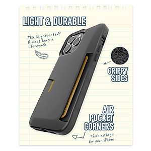 Smartish® iPhone 13 Pro Max Wallet Case - Wallet Slayer Vol. 1 [Slim + Protective] Credit Card Holder - Drop Tested Hidden Card Slot Cover Compatible with Apple iPhone 13 Pro Max - Black Tie Affair