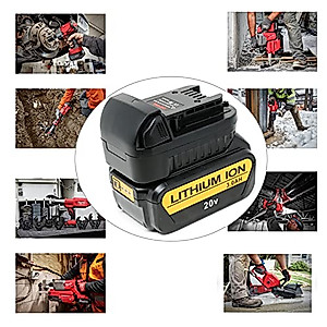 DW18ML Battery Adapter Convert Dewalt 20V Battery to Milwaukee 18V Battery, Compatible with All Milwakee 18V Tools (Battery not Included)