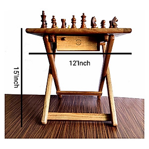 Ark Wood Art international Wooden Handmade Magnetic Chess Table Rosewood Wood | Chess Set with Folding Game Board | Home, Office, Travelling and Gift Uses|100% Quality.