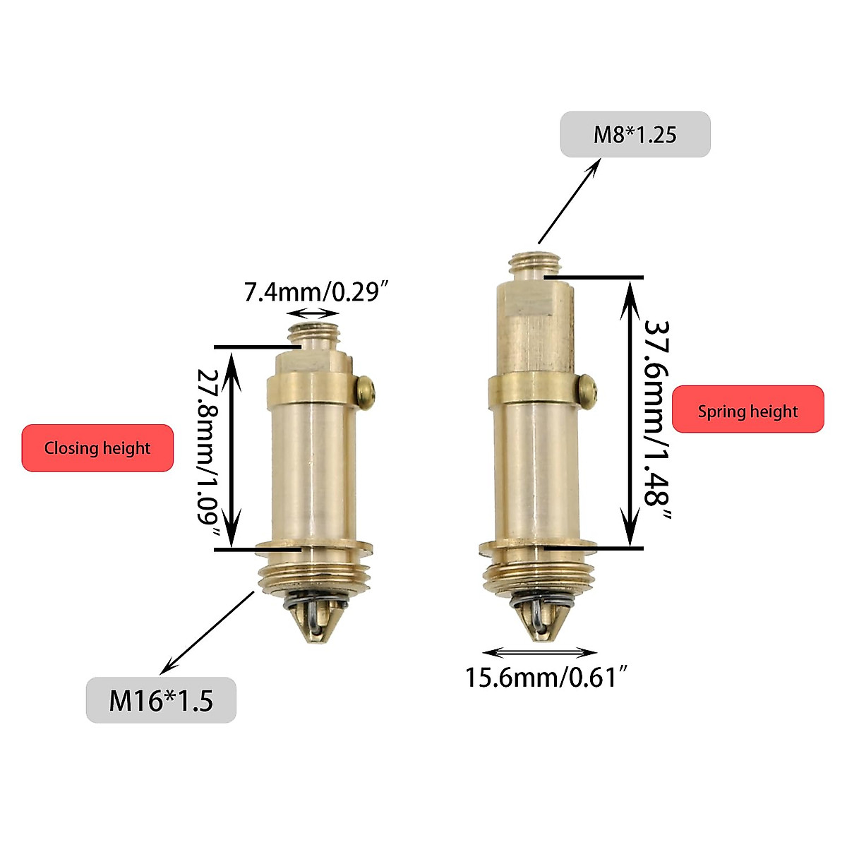 DGZZI 2PCS Replacement Poppet Bolt Ejector Plug Brass Waste Poppet Suitable for Bathroom Basins and Sink and Bathtubs