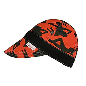 Red/Black Comeaux Caps Reversible Welding Cap Silhouette Size 7