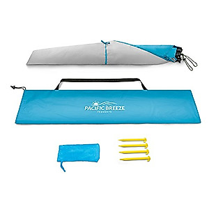 Pacific Breeze Easy Setup Beach Tent, SPF 50+ Pop Up Beach Tent Provides shelter from The Sun for 4+ People